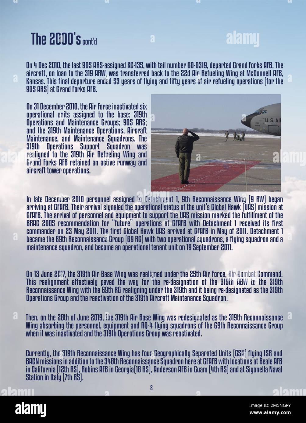 Page 9 of the 319th Reconnaissance Wing history booklet. This is the ...