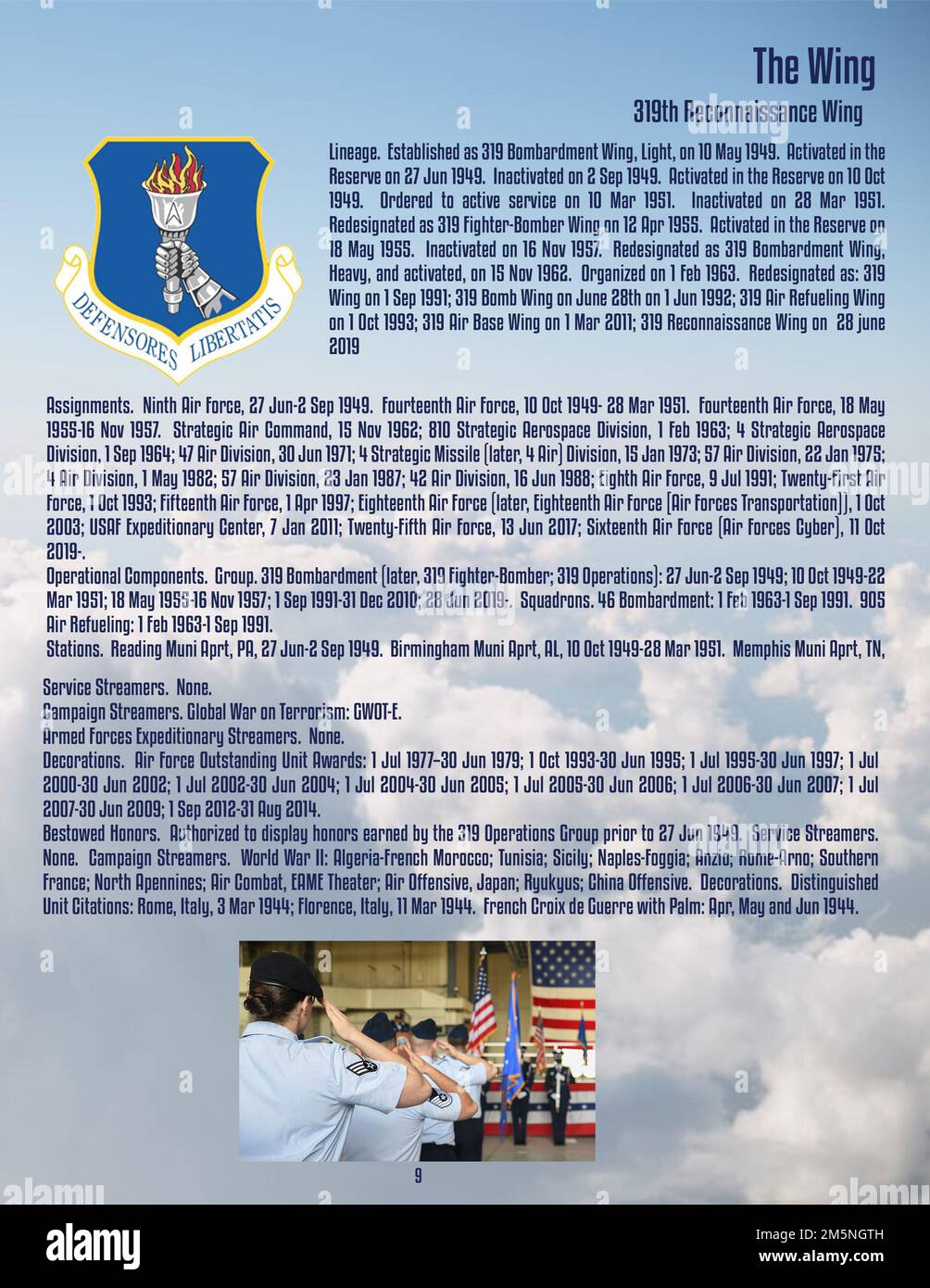 Page 10 of the 319th Reconnaissance Wing history booklet. This is the ...