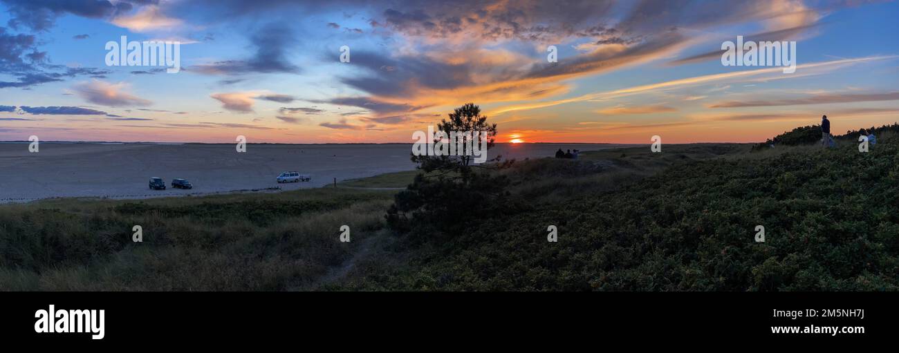 Panorama, sunset, dunes on Sonderstrand, Romo, Denmark Stock Photo - Alamy