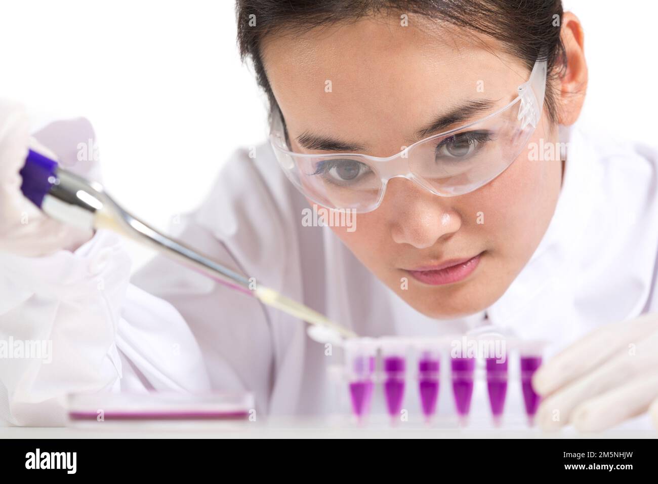 The reagent women scientists observed in vitro Stock Photo - Alamy