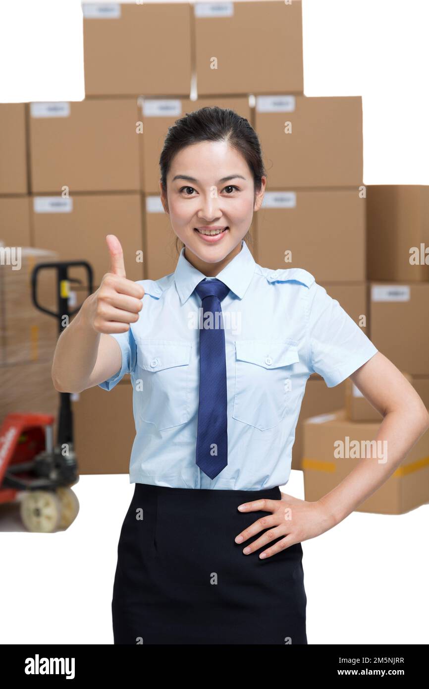 Shanghai logistics warehouse staff Stock Photo - Alamy