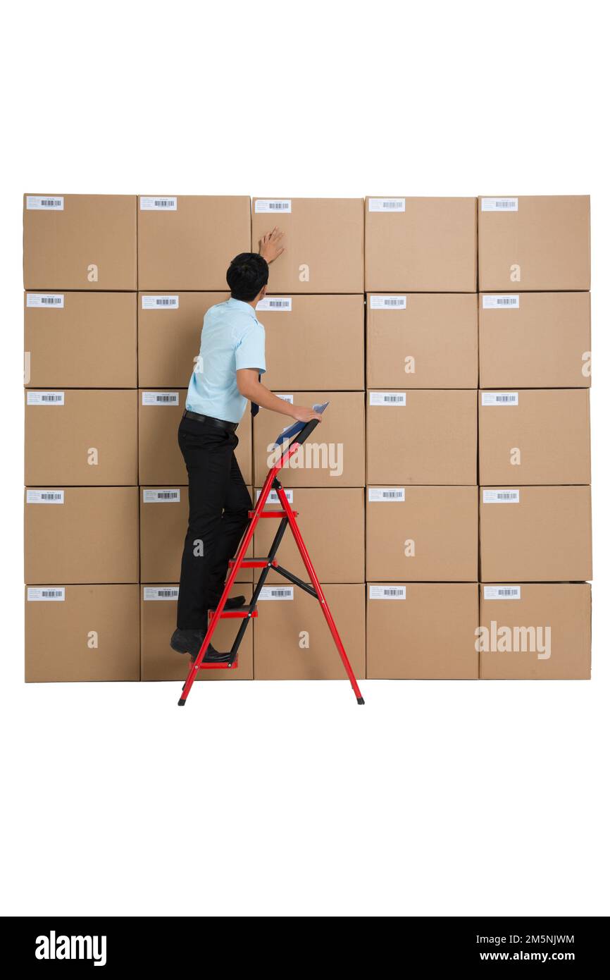 Logistics warehouse staff to check the goods Stock Photo - Alamy