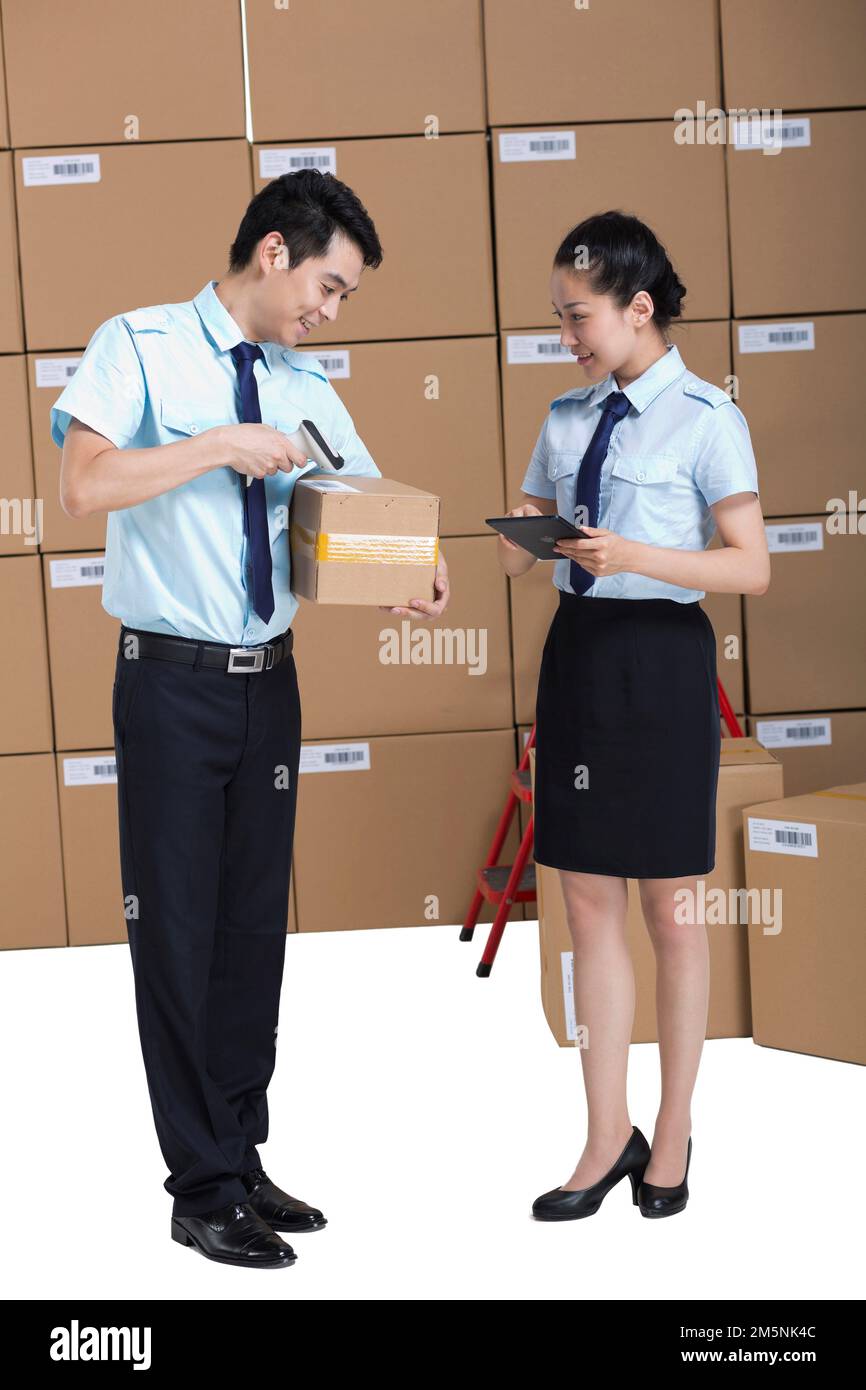 Logistics warehouse staff Stock Photo - Alamy