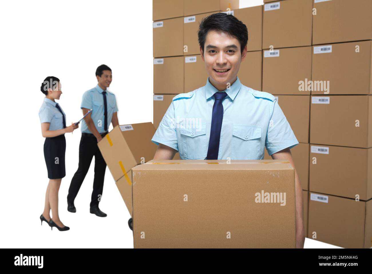 Freight logistics warehouse staff Stock Photo - Alamy
