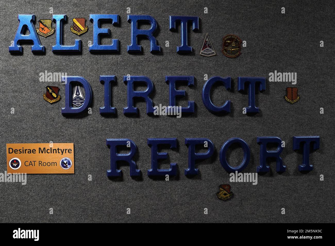 The words "Alert Direct Report" are displayed at the entrance of a ...