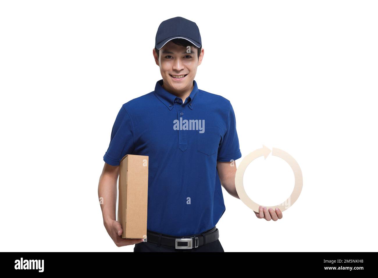 Logistics Courier with logo Stock Photo - Alamy