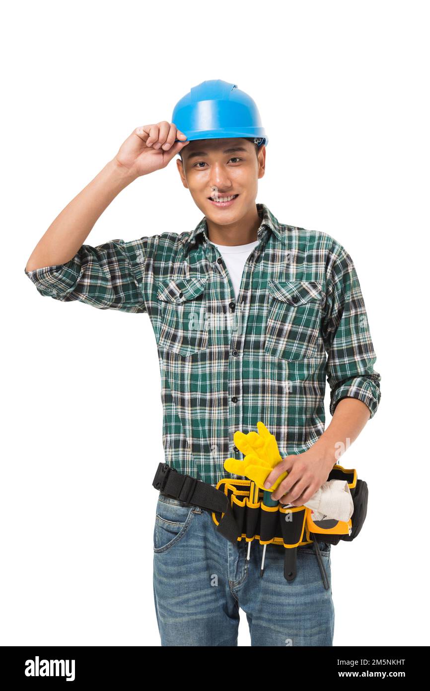 Young construction workers Stock Photo - Alamy