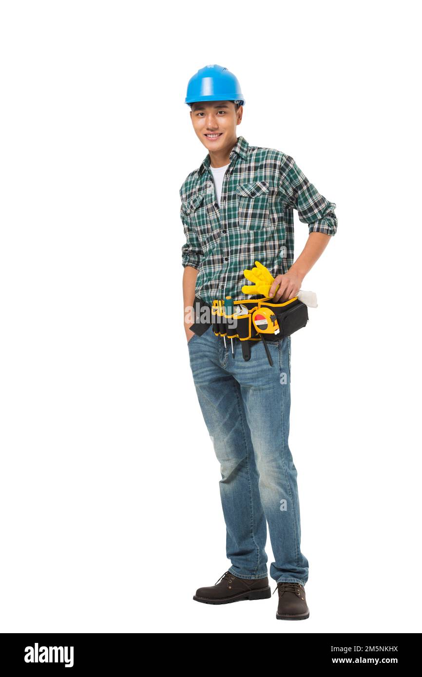 Young construction workers Stock Photo - Alamy