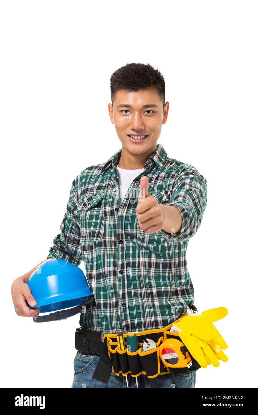 Young construction workers Stock Photo - Alamy