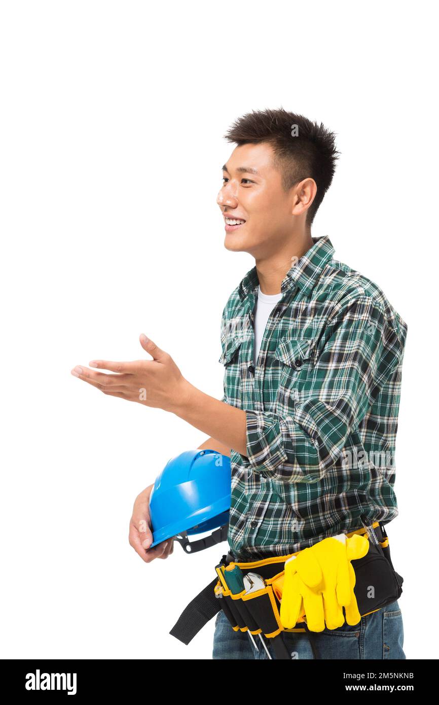 Young construction workers Stock Photo - Alamy