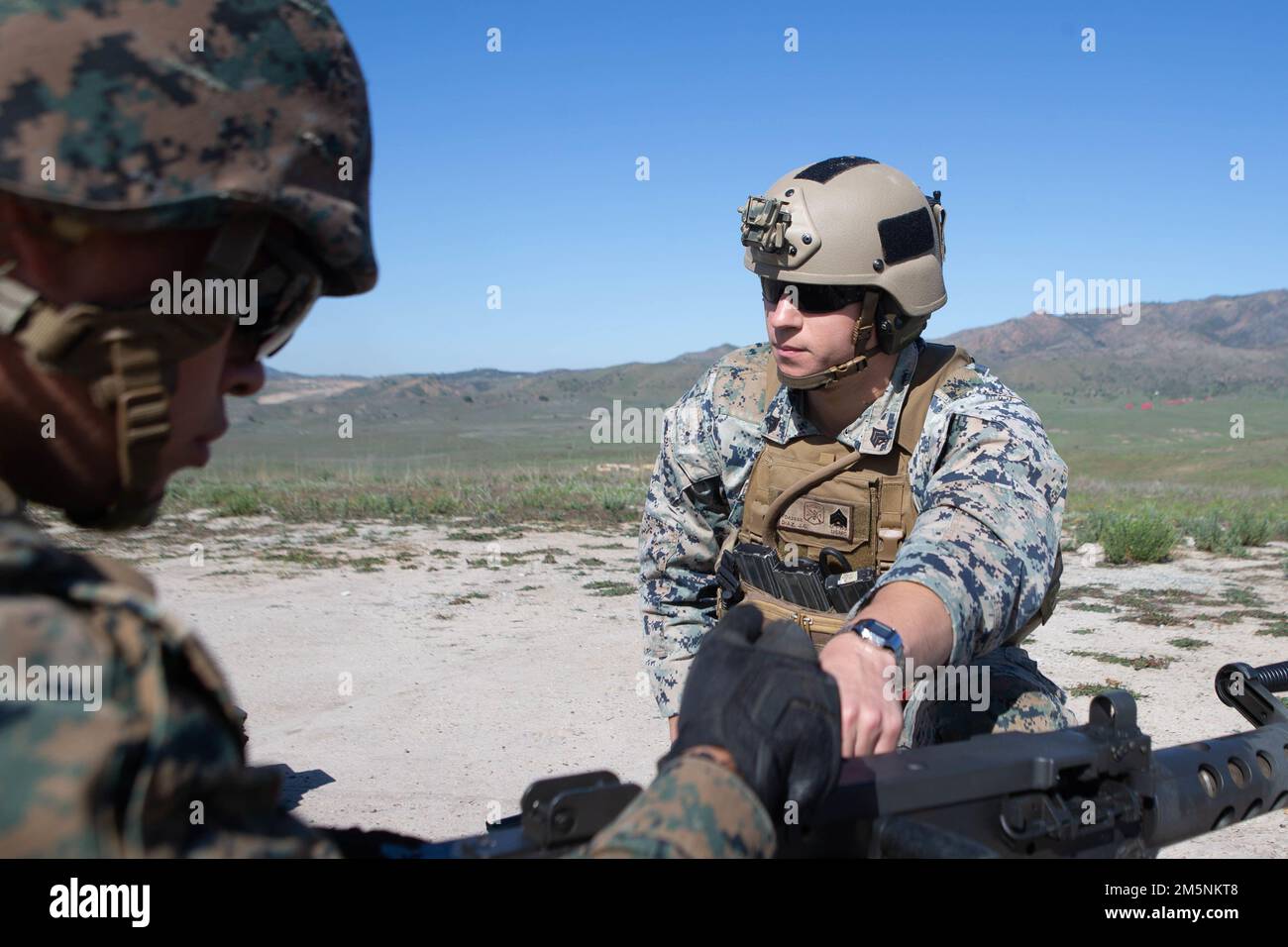 U.S. Marine Corps Sgt. Justin Diaz, a machine gunner with Combat Skills ...