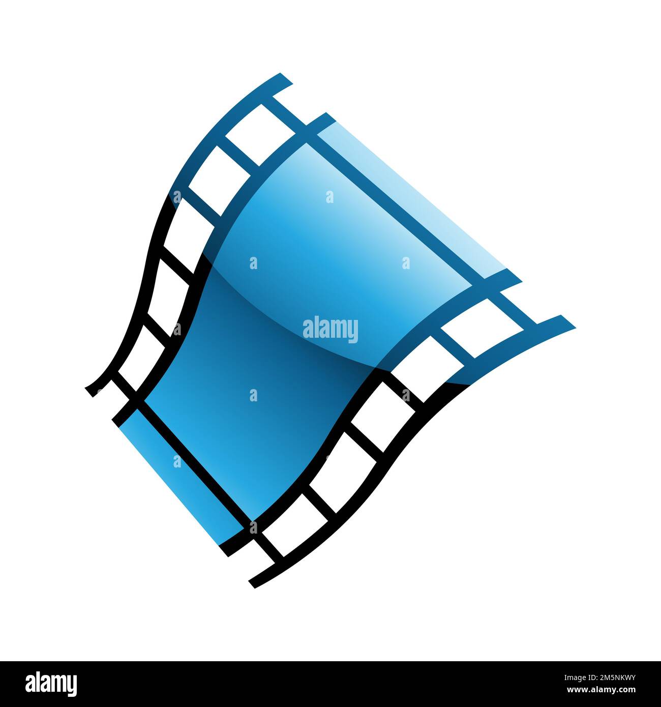 Blue Film Reel on a White Background Stock Photo - Alamy