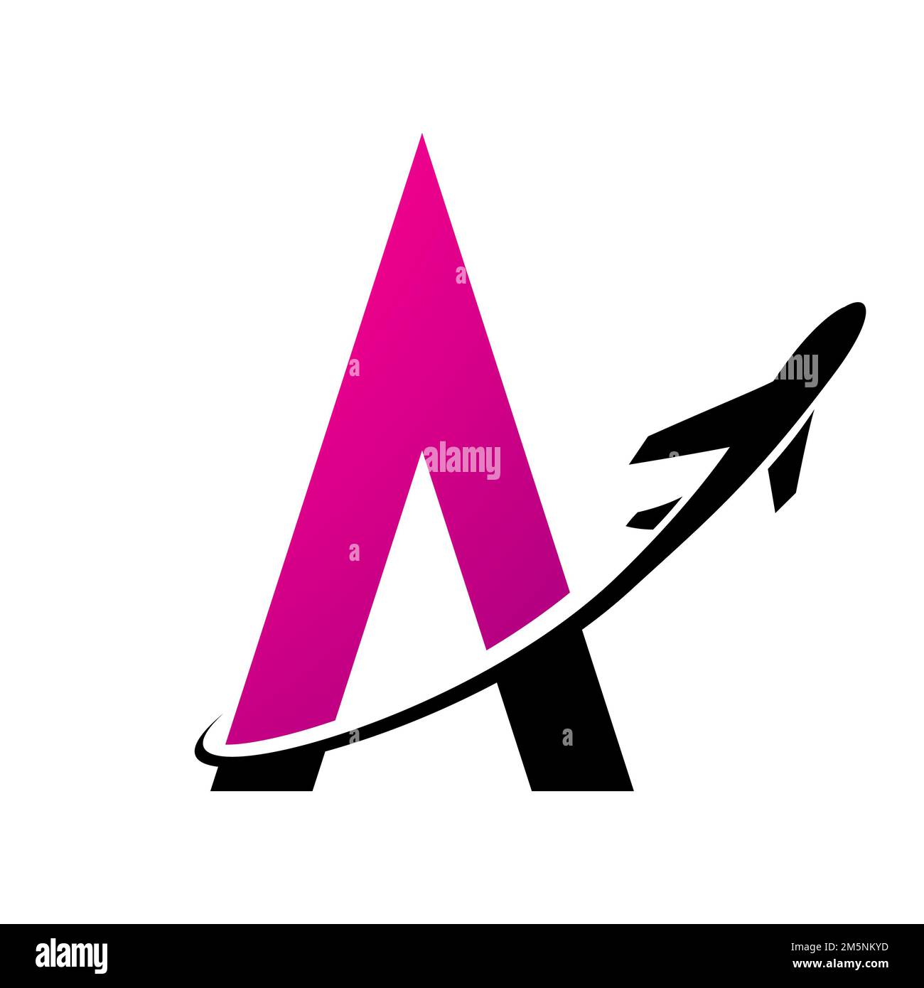 Illustration of Black and Magenta Letter A with an Airplane isolated on ...