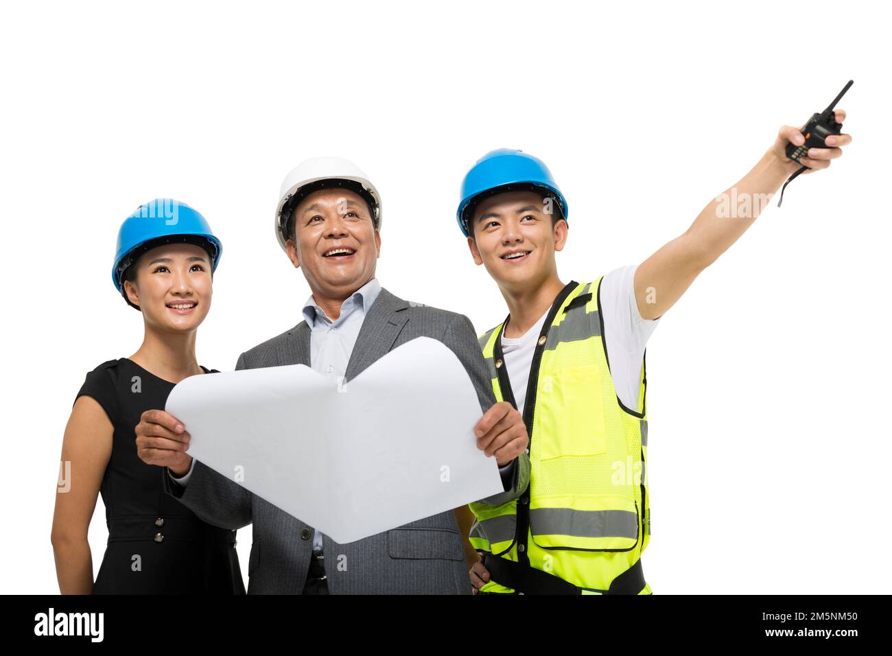 Building professional team with drawings Stock Photo - Alamy