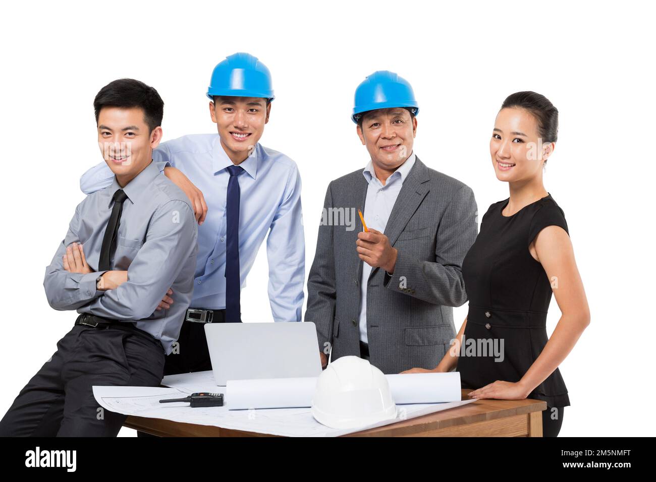 Research team building design drawings Stock Photo - Alamy