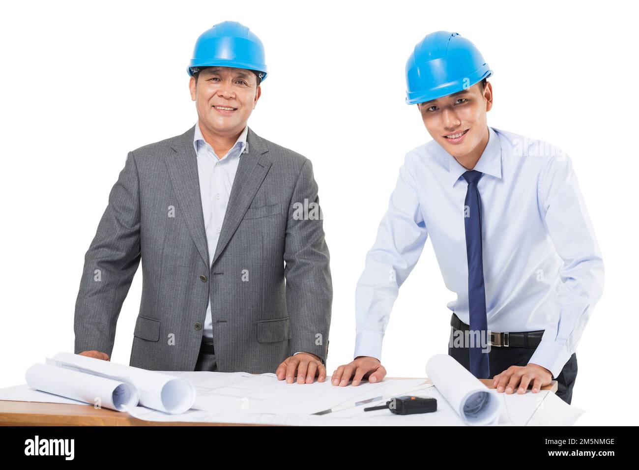 Research team building design drawings Stock Photo - Alamy