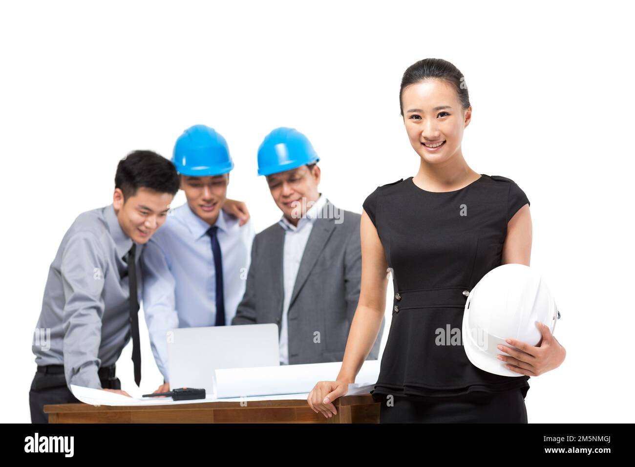 Research team building design drawings Stock Photo - Alamy