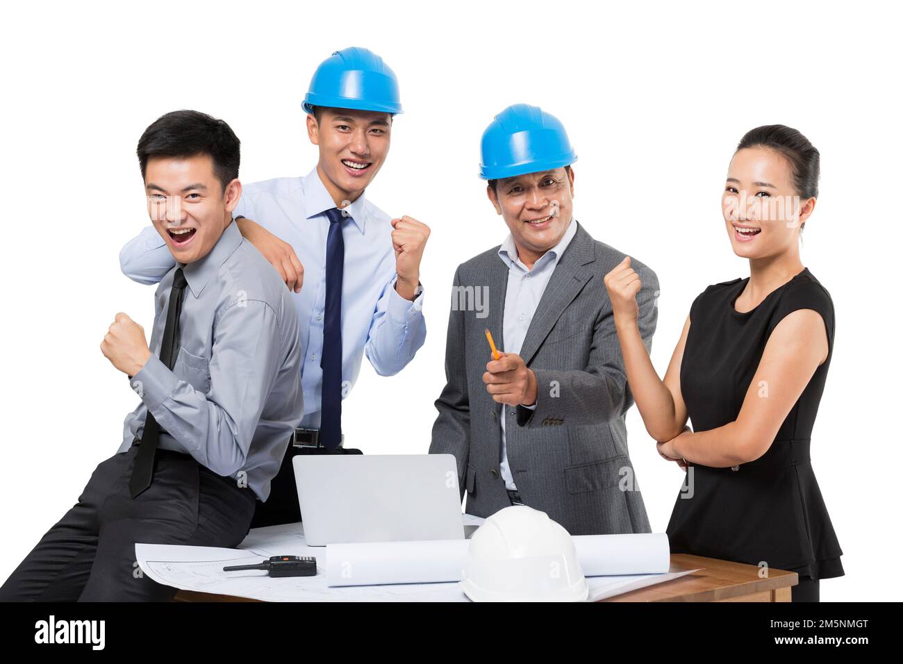 Research team building design drawings Stock Photo - Alamy