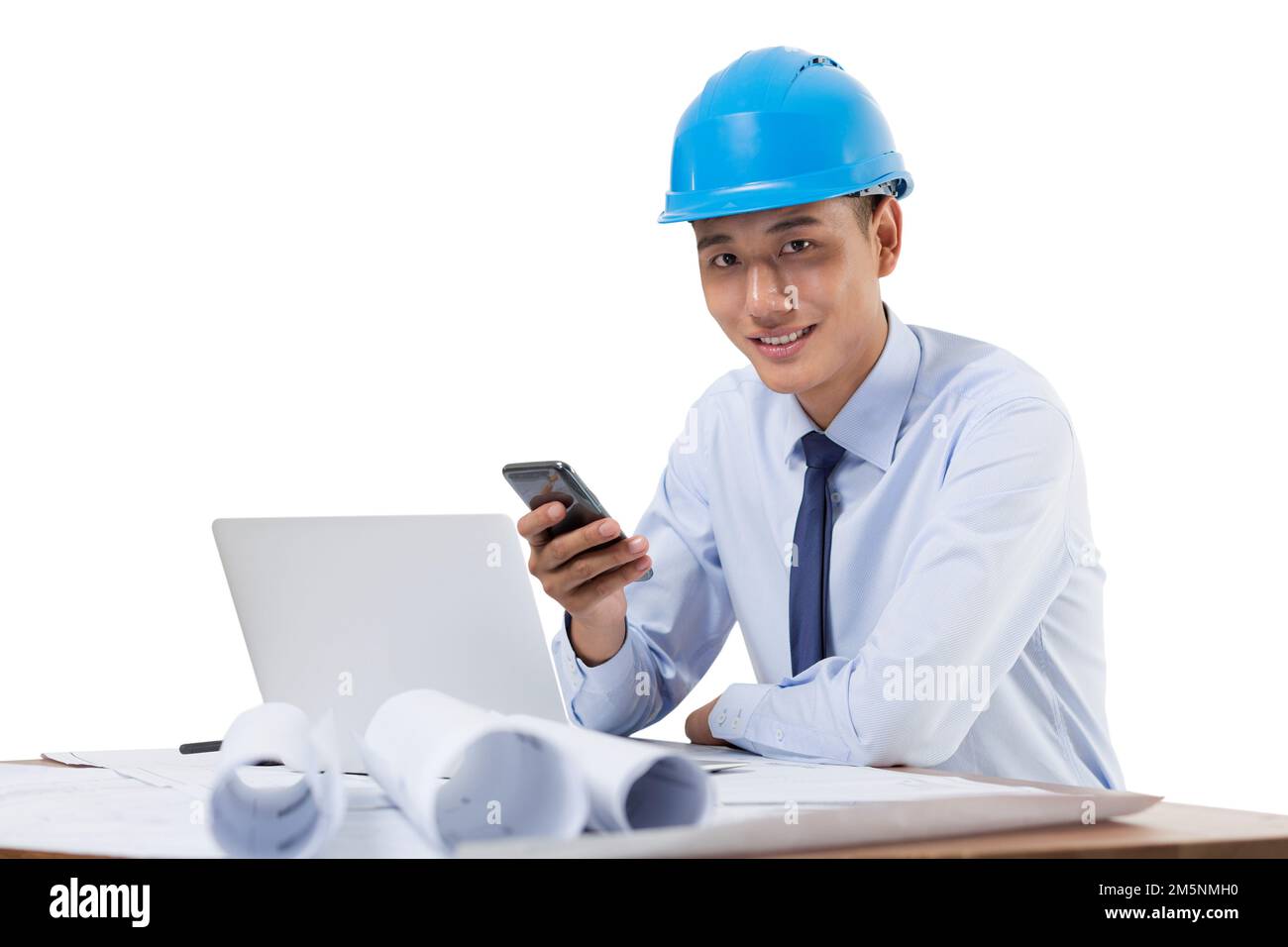 Young construction engineer drawings Stock Photo - Alamy
