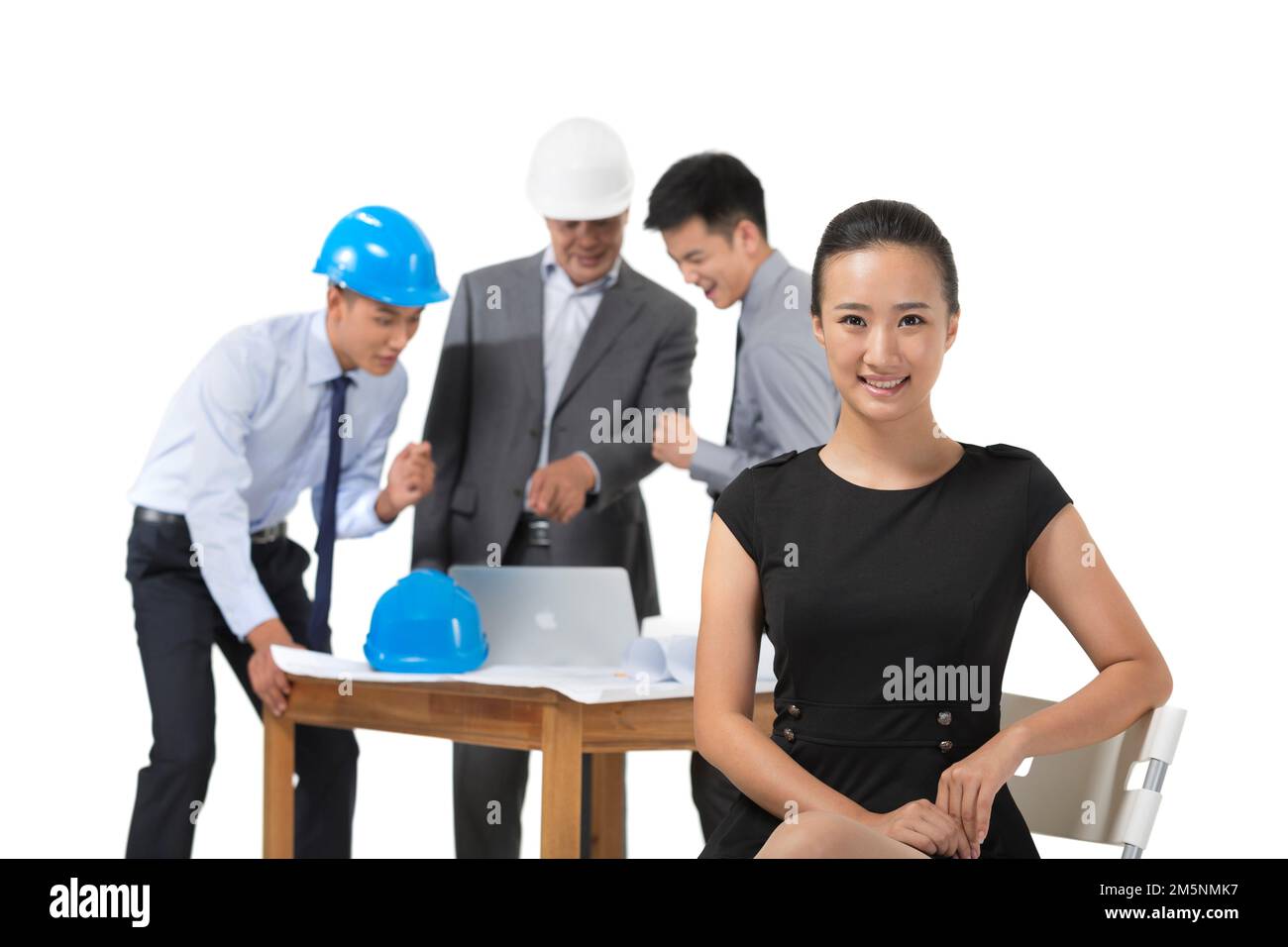 Research team building design drawings Stock Photo - Alamy