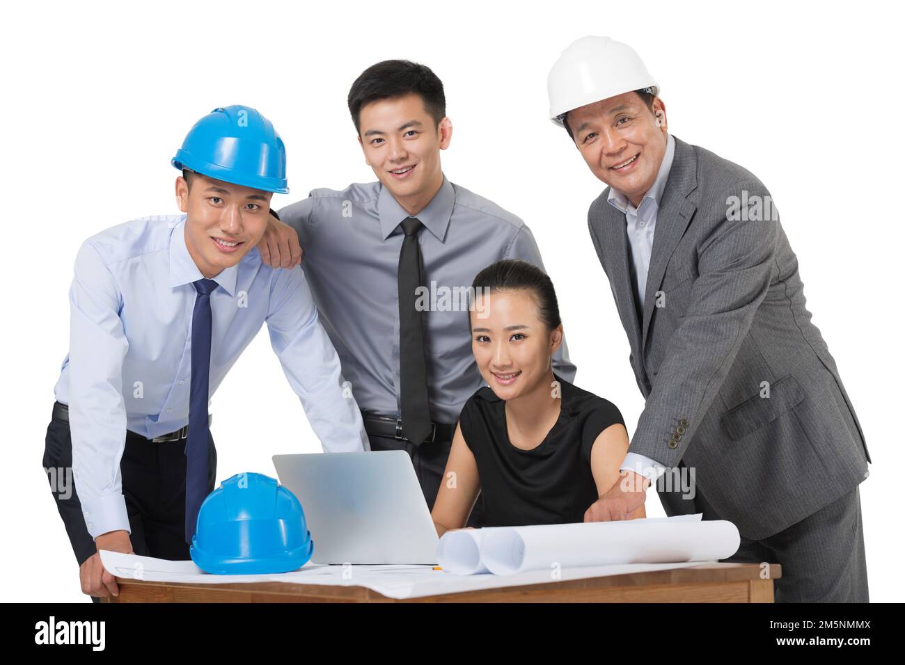 Research team building design drawings Stock Photo - Alamy
