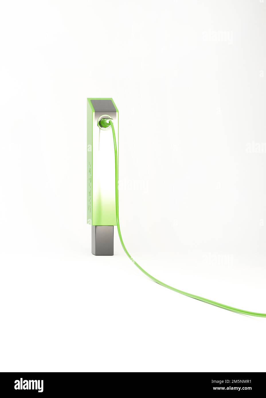 Electric vehicle charging station isolated on white background, 3d ...