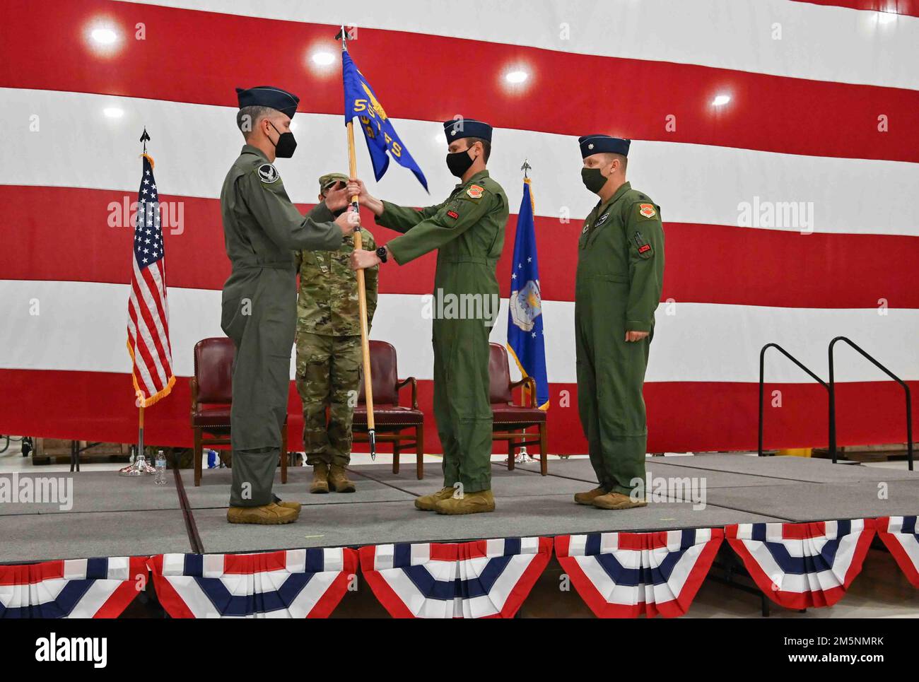 U.S. Air Force Lt. Col. Alexander Goldfein relinquishes command of the 550th Fighter Squadron ...