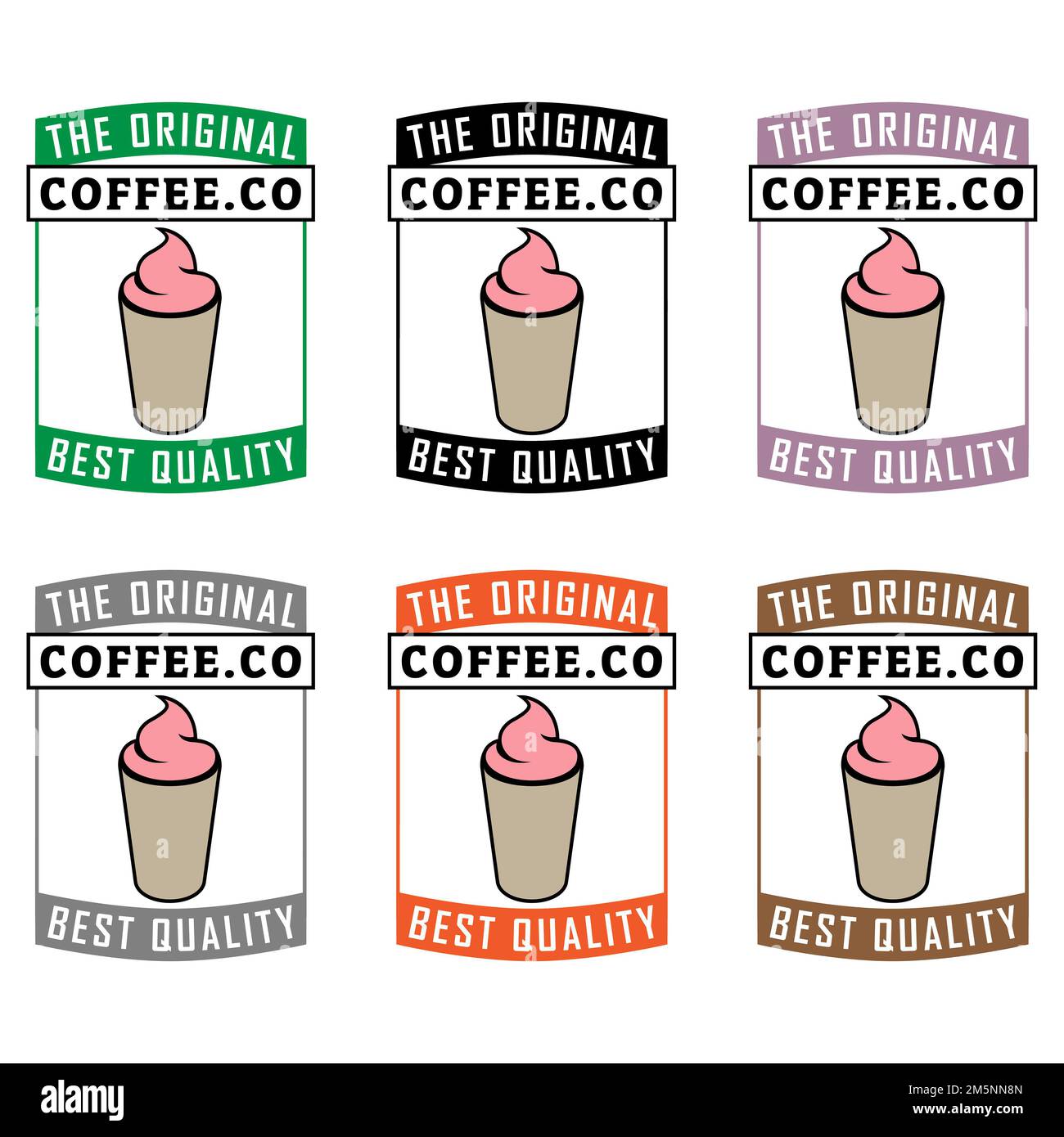 Iced Coffee Icon with Text isolated on a White Background Stock Photo ...