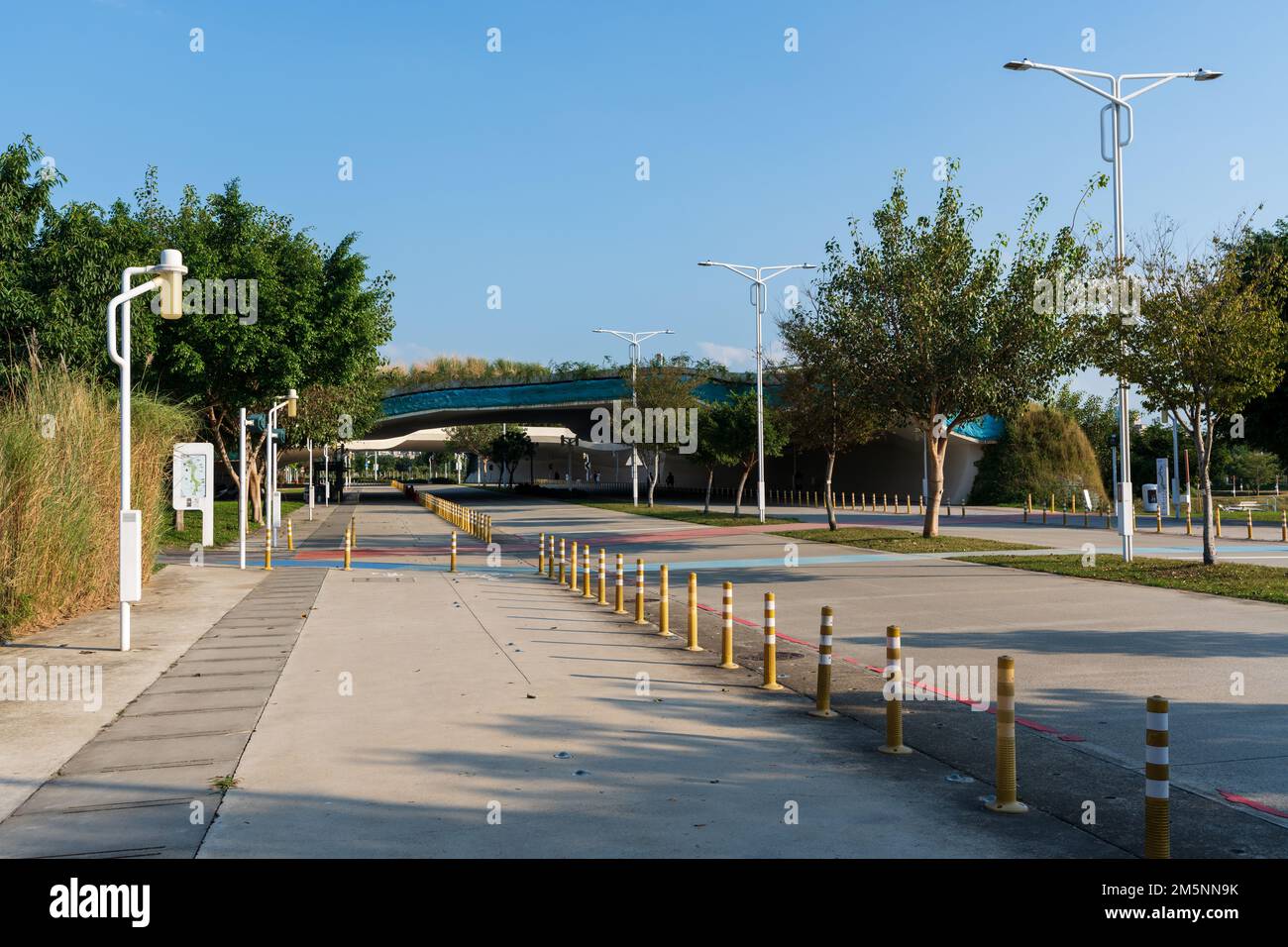 Taichung Central Park Sidewalk and Bridge. Xitun District Shuinan ...
