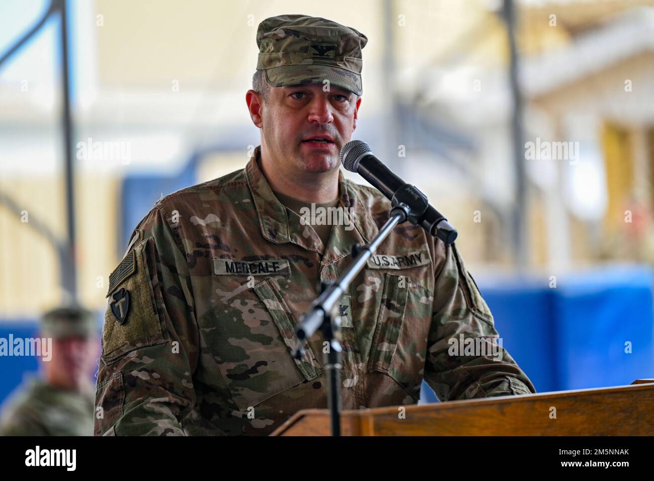 U.S. Army Col. Brian Medcalf, outgoing chief of staff of the Combined ...