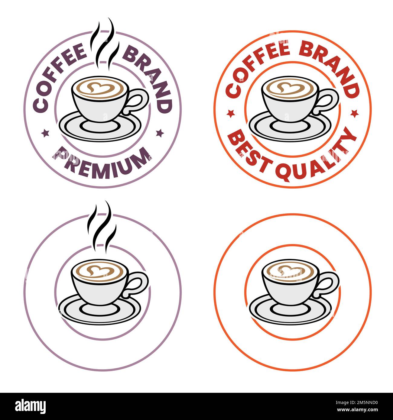 Coffee or Cappuccino Icon with Heart isolated on a White Background ...