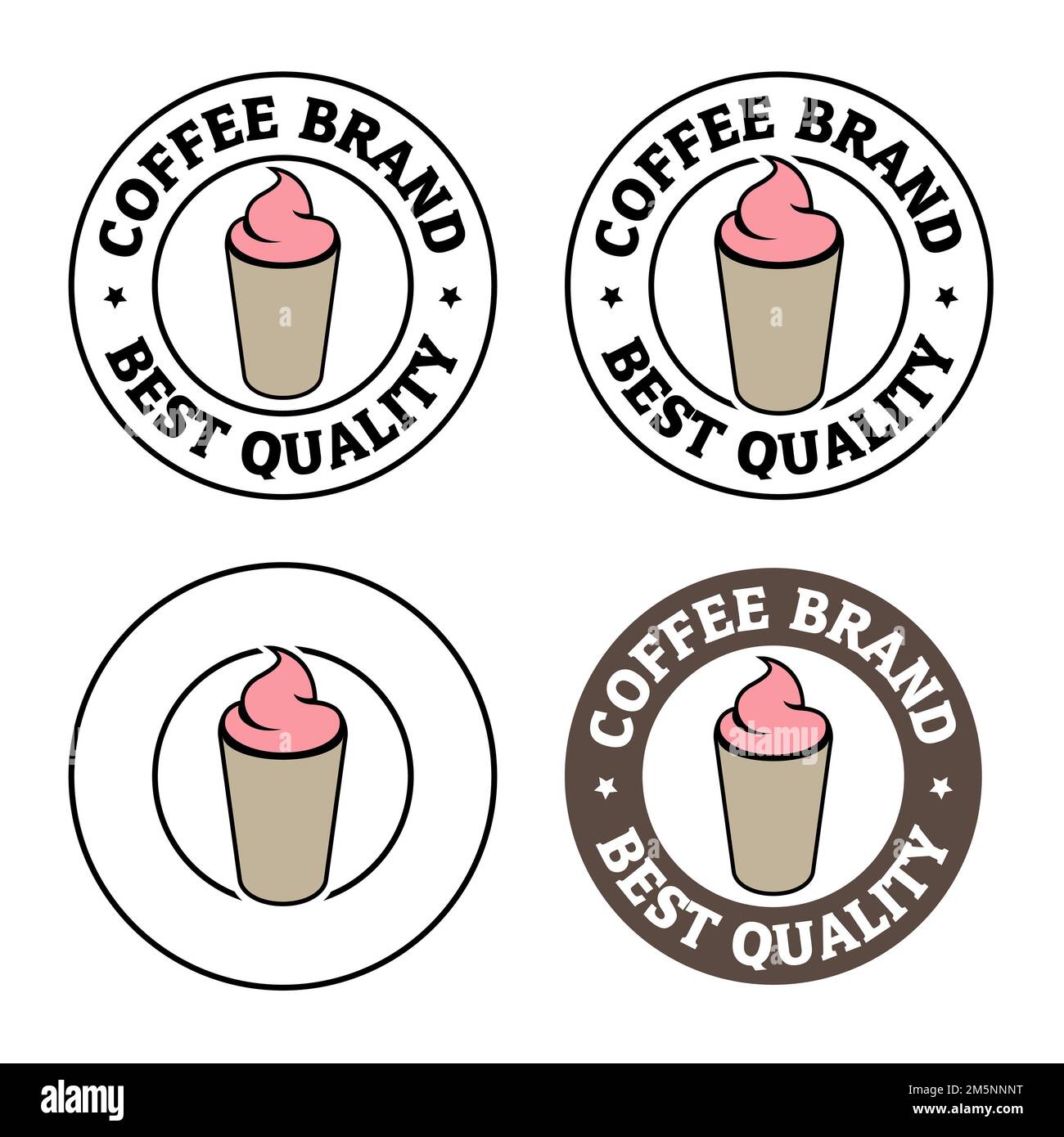 Iced Coffee Icon with Text isolated on a White Background Stock Photo ...