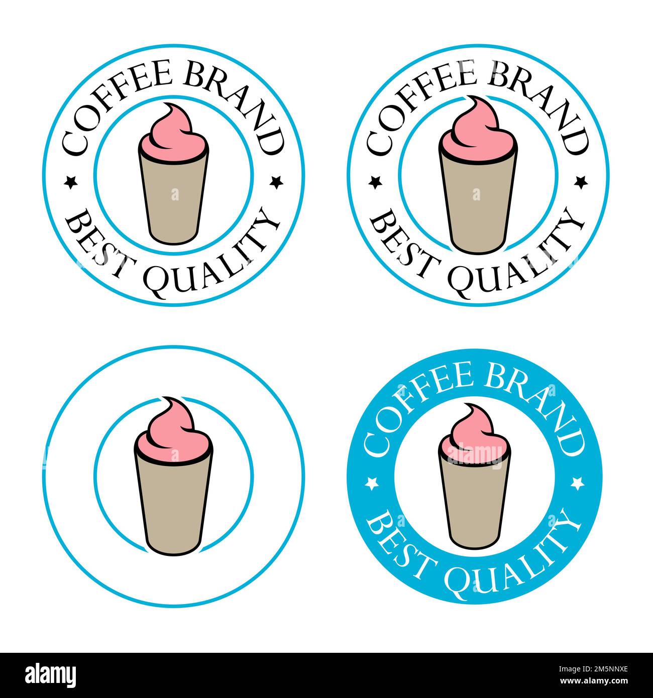 Iced Coffee Icon with Text isolated on a White Background Stock Photo ...