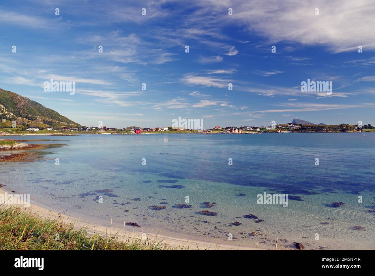 Crystal clear bays and sandy beaches on Sommaroy, summer, holiday ...