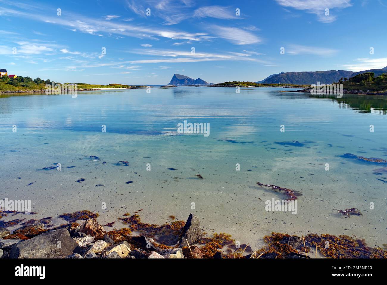 Crystal clear bays and sandy beaches on Sommaroy, summer, holiday ...