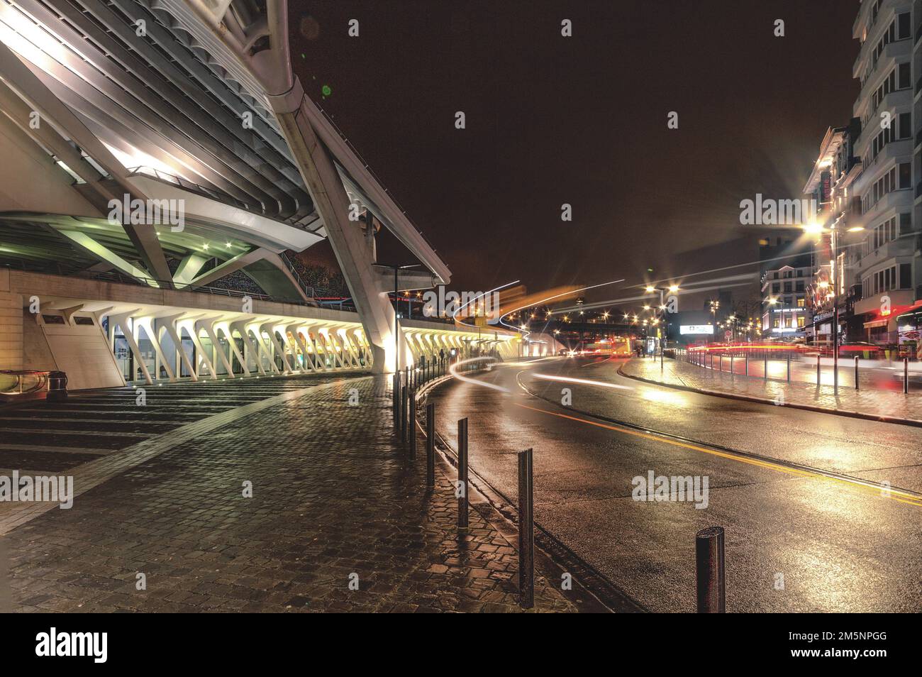 Bus station, Liege-Guillemins train station, Liege, Belgium Stock Photo ...