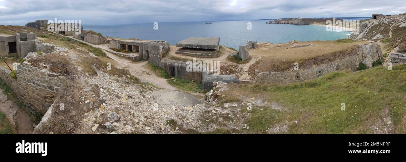 Panoramic photo of historical sight, old fortification, bunker, museum ...