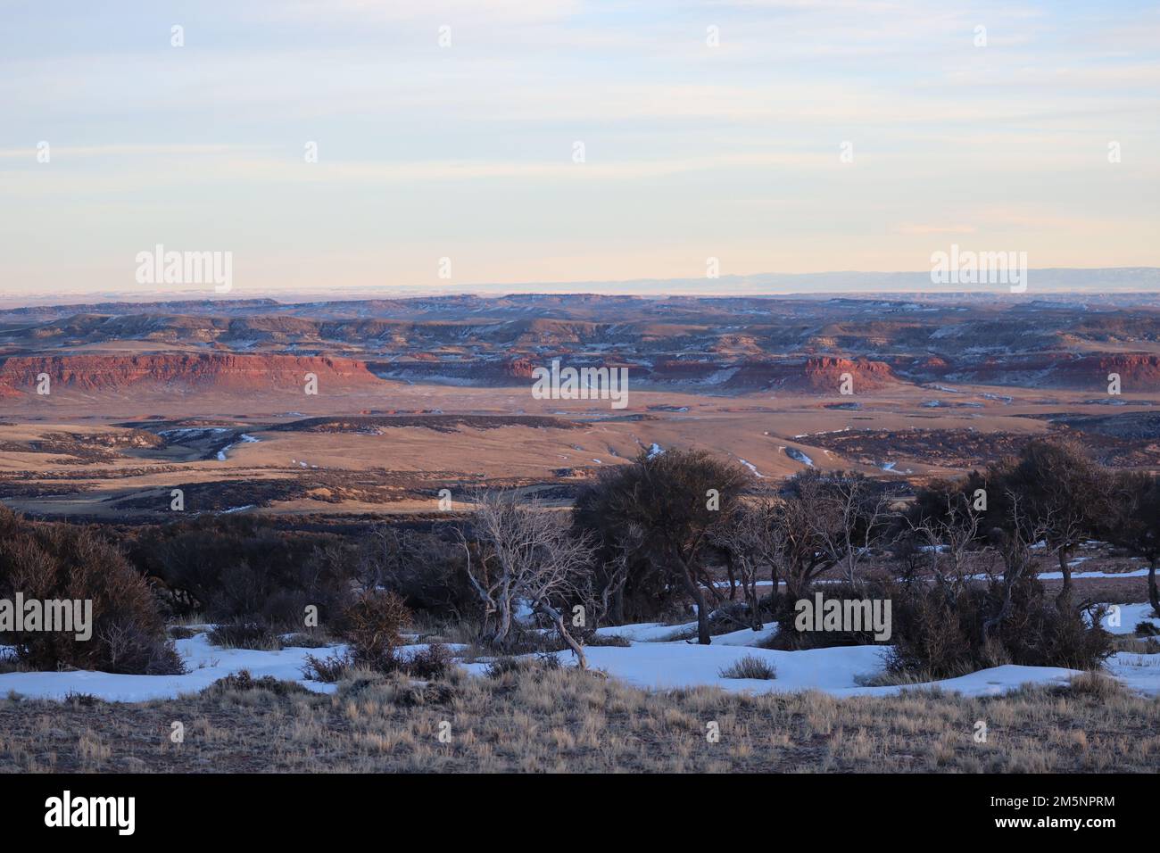 A scenic rural landscape of Casper, Wyoming in winter Stock Photo - Alamy