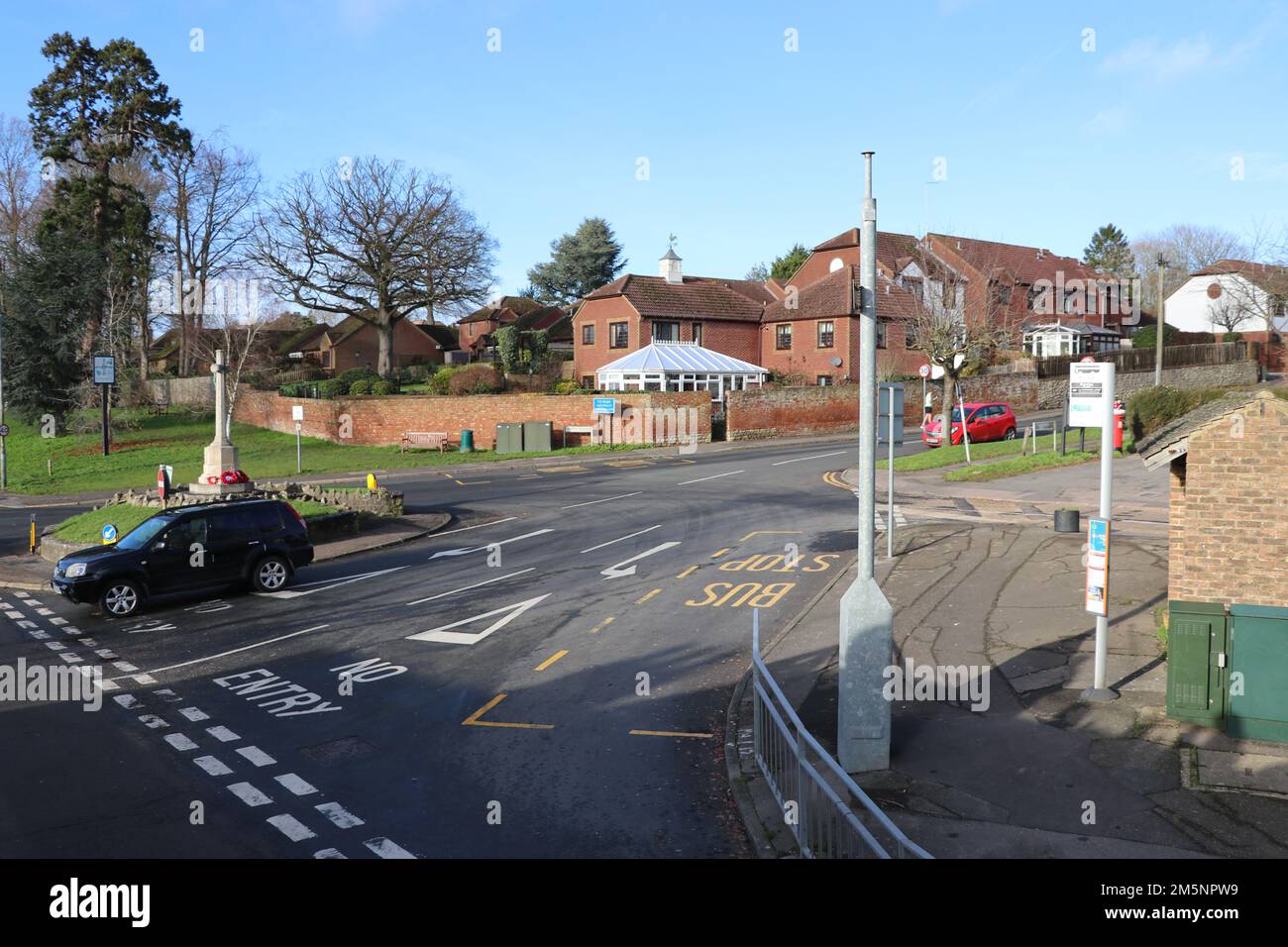 WAR MEMORIAL, BUS STOP AND TROLLEYBUS TURNING CIRCLE IN BARMING NEAR ...