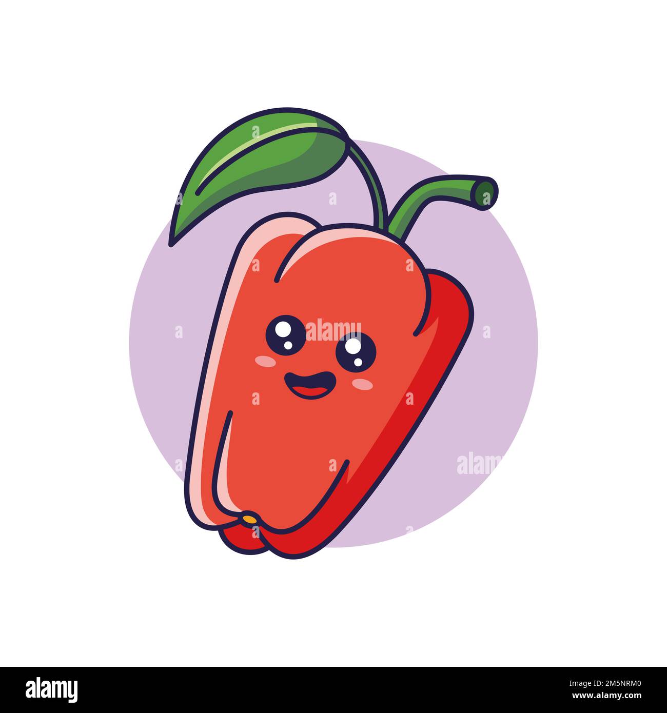 Cute Kawaii Bell pepper cartoon icon illustration. Food vegetable flat ...