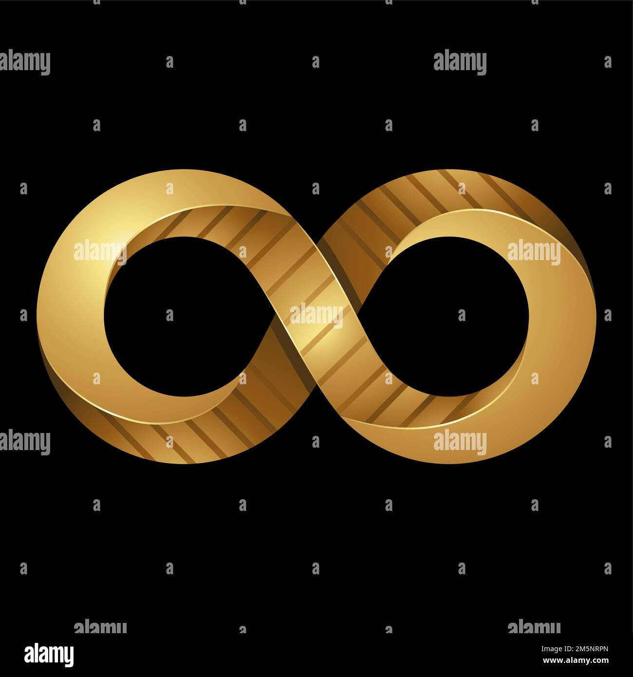 Golden 3d Embossed Infinity Symbol on a Black Background Stock Photo ...