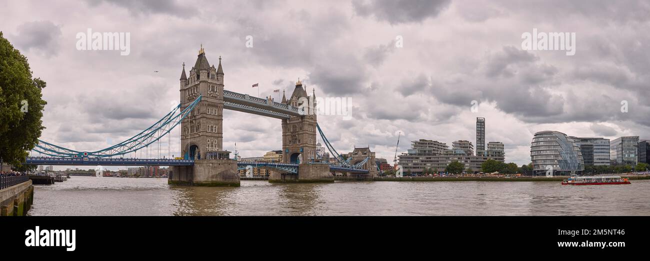 Tower Bridge, panoramic view, London, England, Great Britain Stock ...