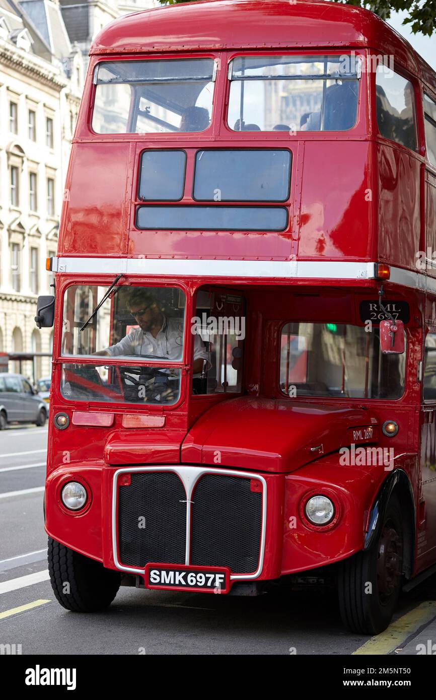 Red double-decker bus, London, England, Great Britain Stock Photo - Alamy