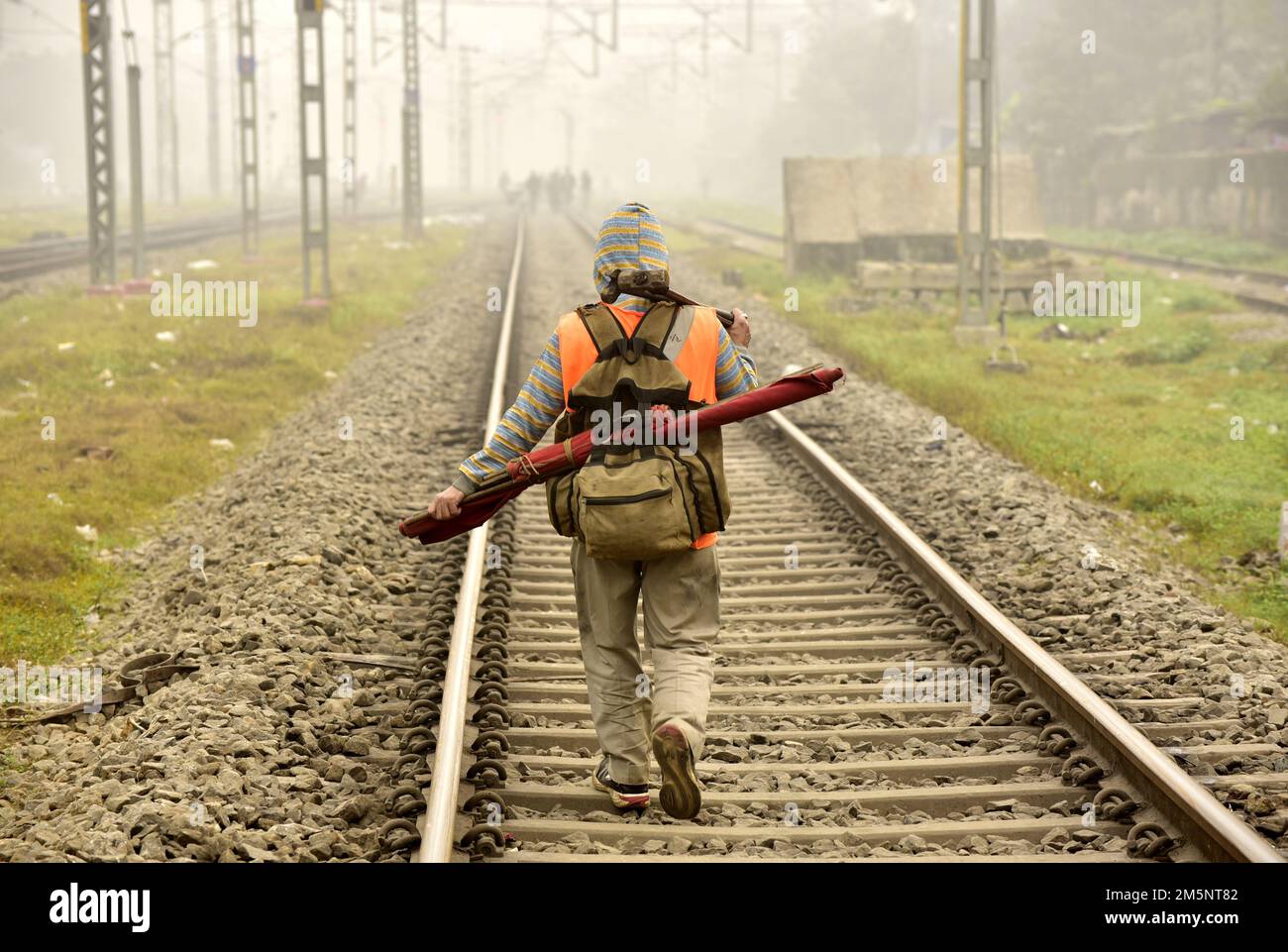 Guwahati, Guwahati, India. 30th Dec, 2022. An Indian Railway employee ...