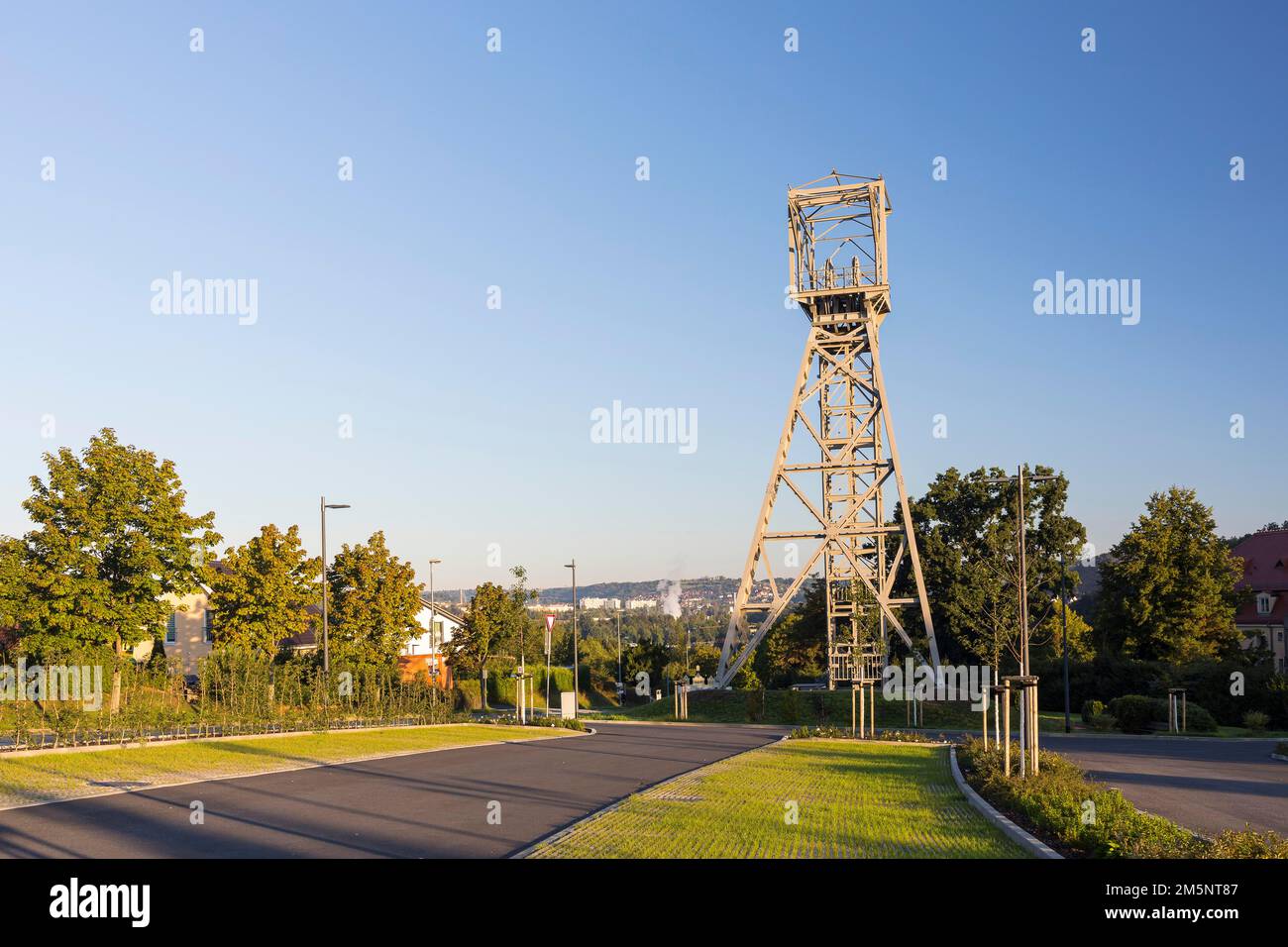 Technical monument, winding tower of shaft 1, mining technology, Burgk ...