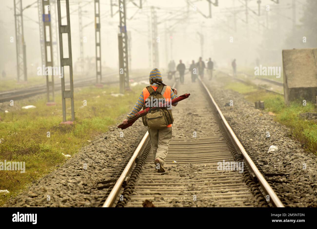 Guwahati, Guwahati, India. 30th Dec, 2022. An Indian Railway employee ...