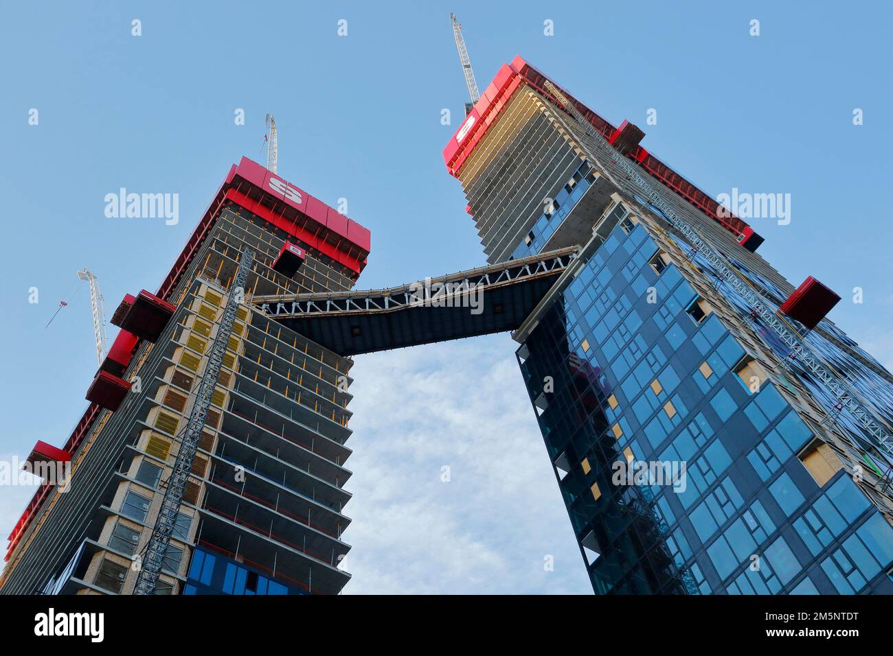 Architecture, high rise twin towers construction, Montreal, Province of ...