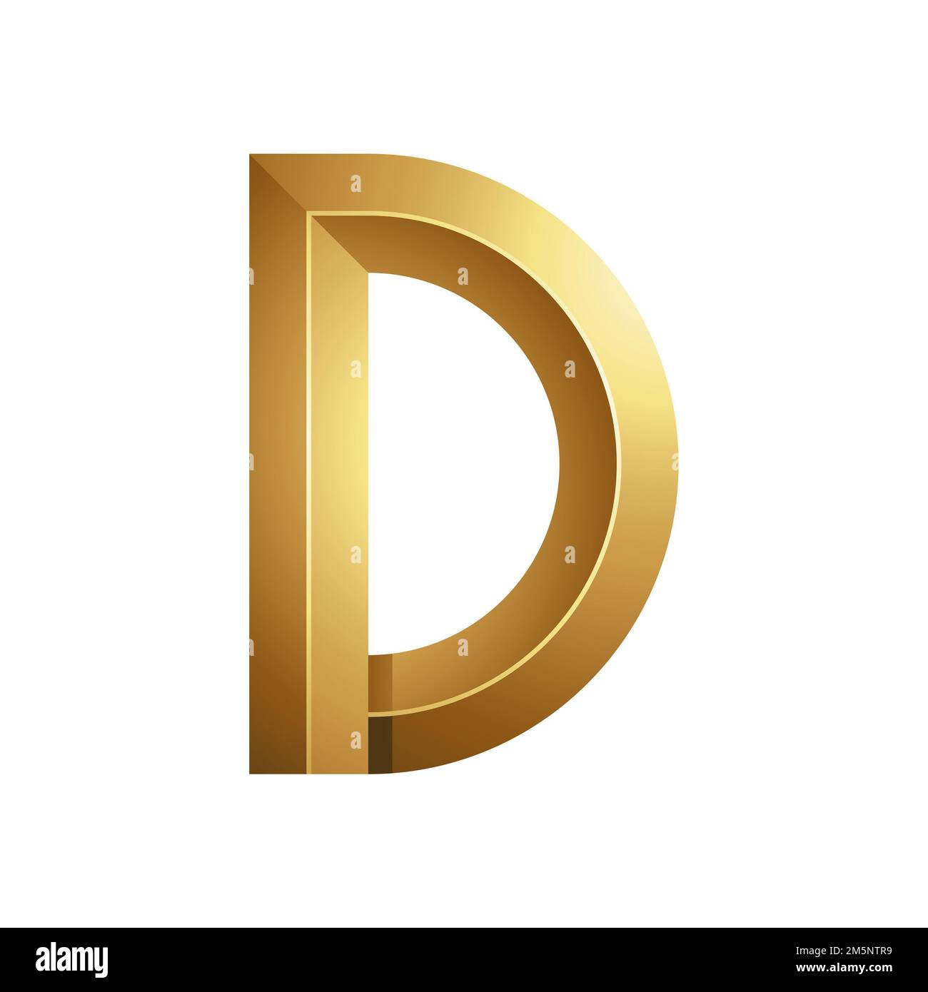 Golden Embossed Bold Letter D Icon on a White Background Stock Photo ...
