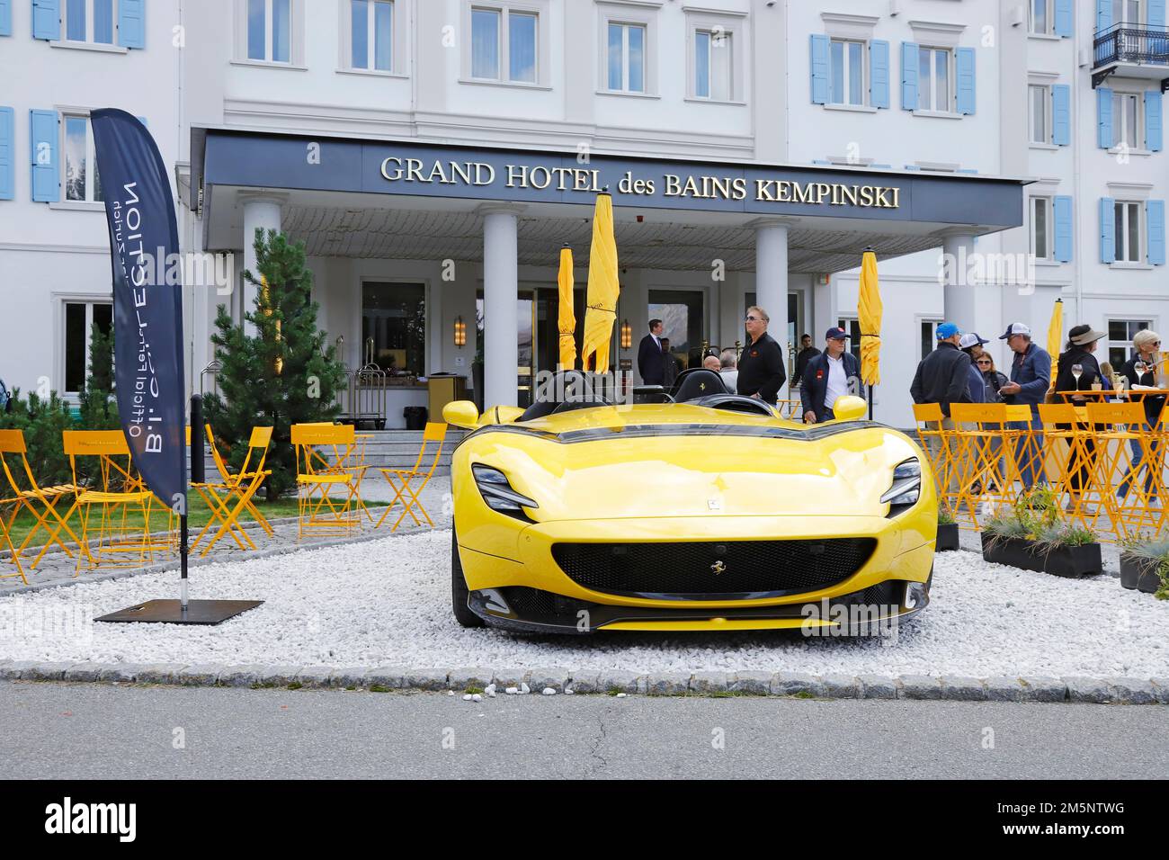 Ferrari Monza SP2 in front of Grand Hotel des Bains Kempinski during ...