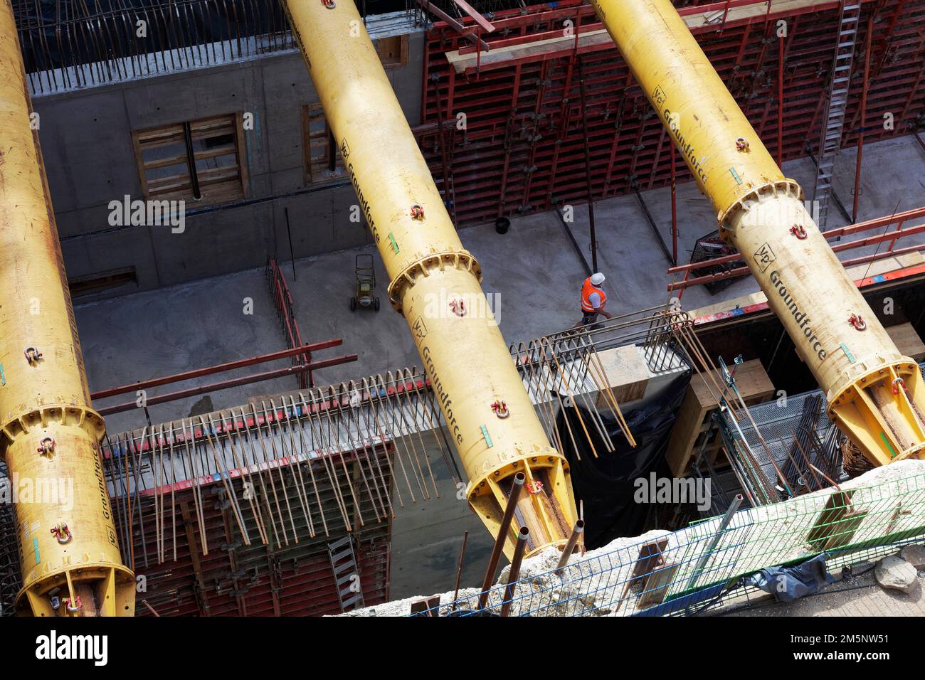 Construction site underground underground station Duesseldorf Airport ...